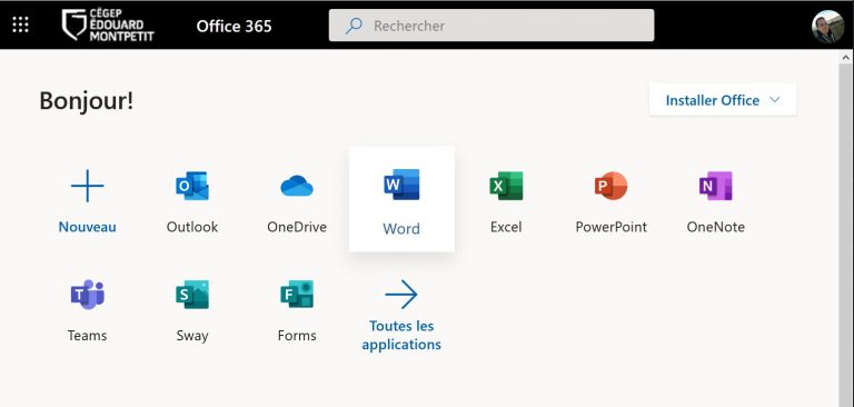 Accès à Office 365 | Techno